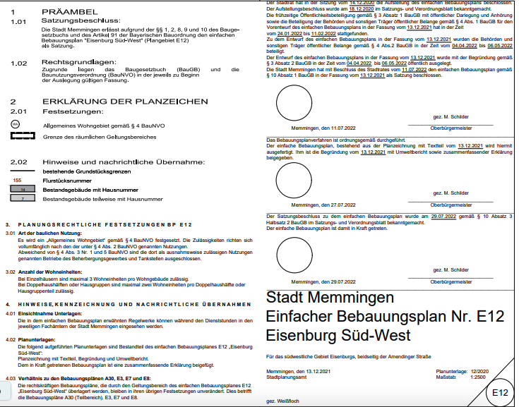 Kein Bebauungsplan Vorhanden